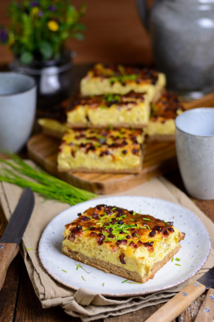 Hessischer Salzekuchen - Brotkuchen mit Kartoffeln und Speck vom Blech ...